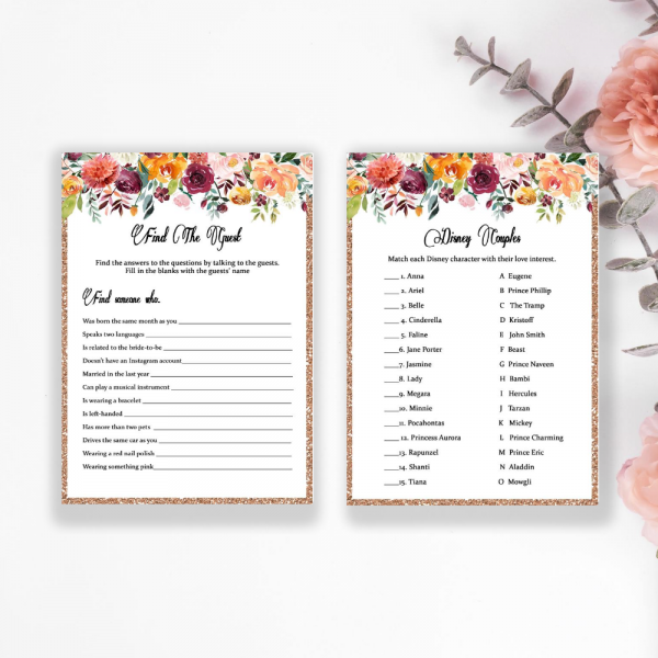 32 Printable Bridal Shower Games Bundle - Green In May